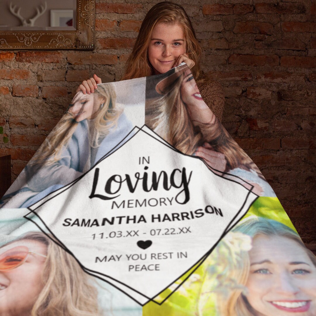 In Loving Memory Blanket, Memorial Blanket, Custom Photo Blanket ...