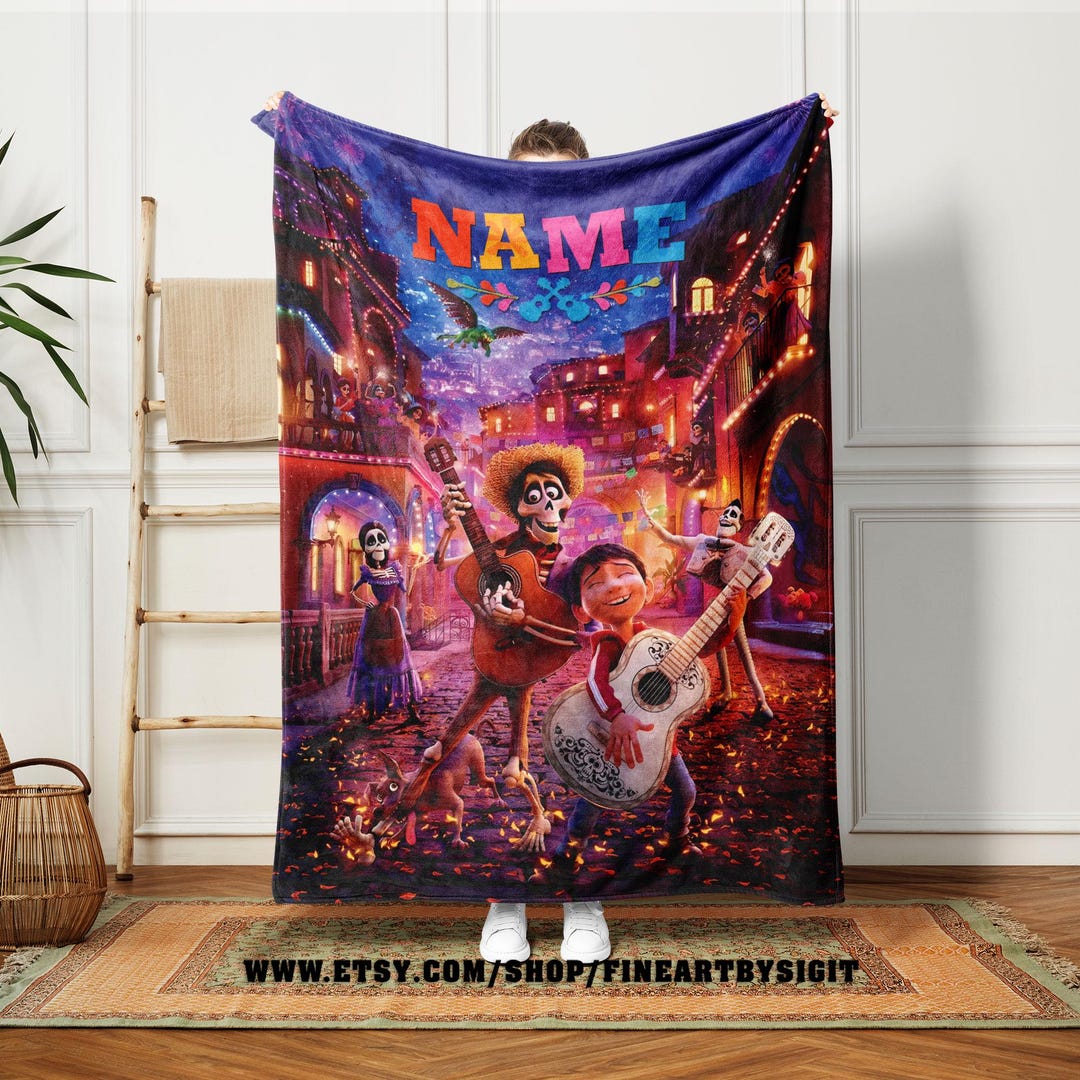 Personalized Disney Pixar Coco Blanket, Disney Miguel Birthday Blanket ...