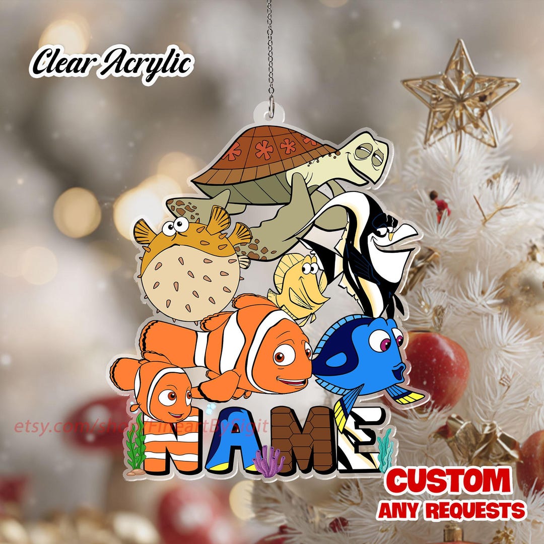 Custom Finding Nemo Ornament, Merlin and Nemo Disney Ornament, Dory ...