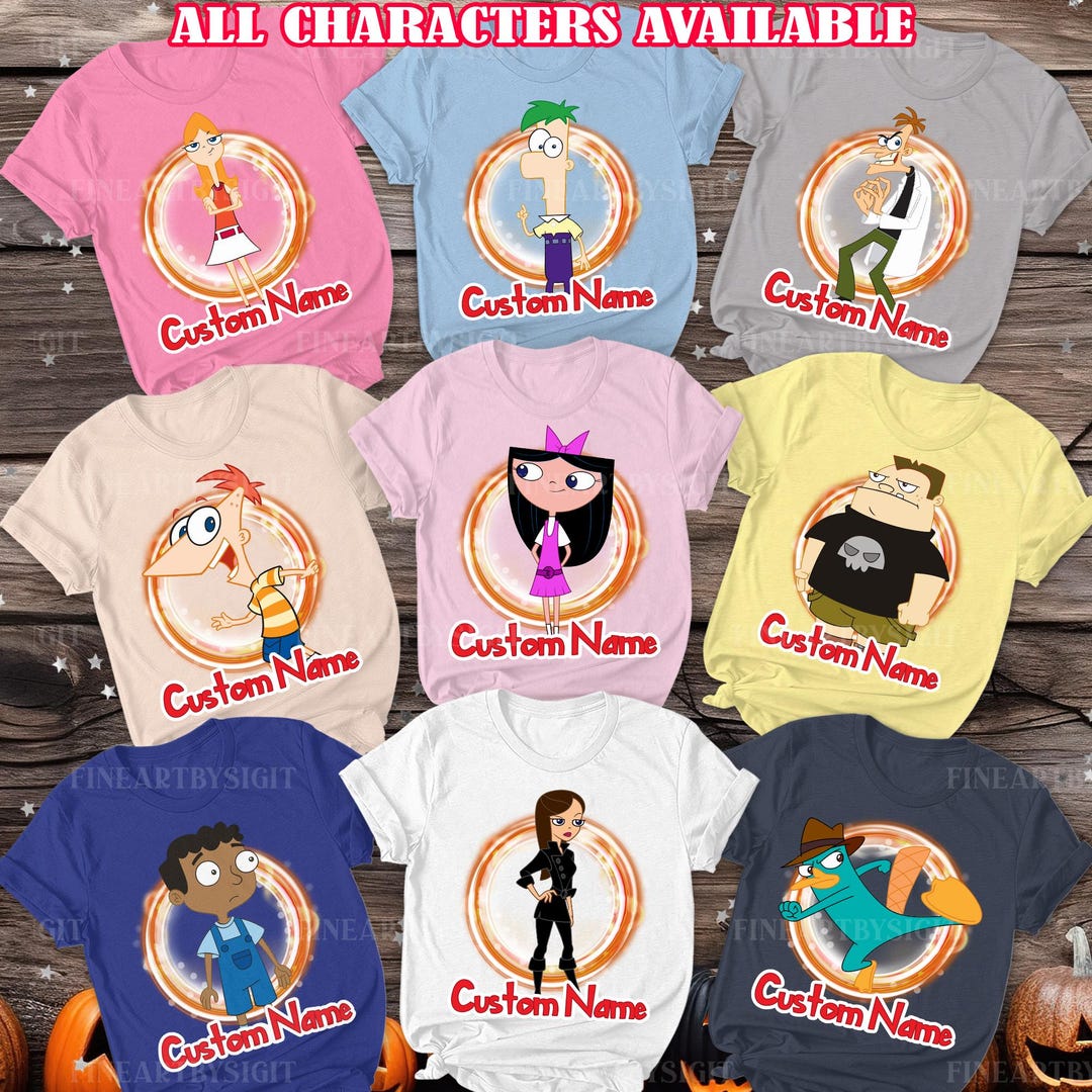 Personalized Phineas and Ferb Shirt, Disney Isabella Jeremy Vanessa ...