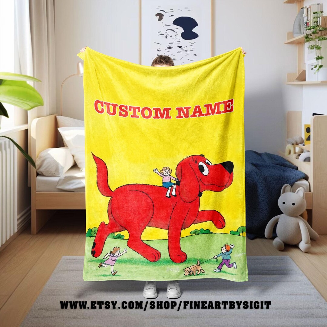 Personalized Clifford the Big Red Dog Blanket, Clifford Cartoon ...