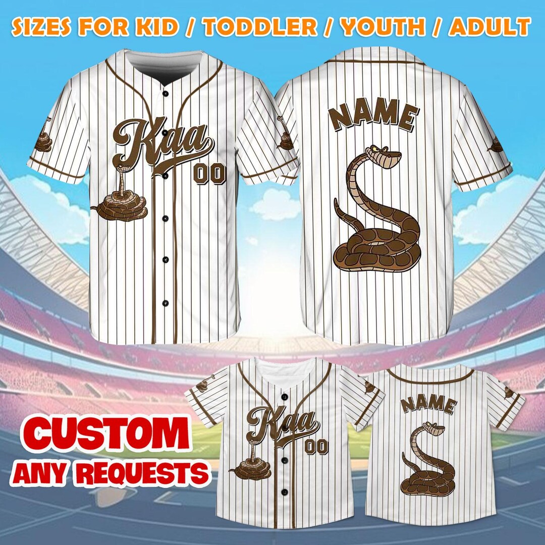 Jungle Book Kaa Snake Jersey Shirt, Disney Jungle Book Baseball Jersey ...
