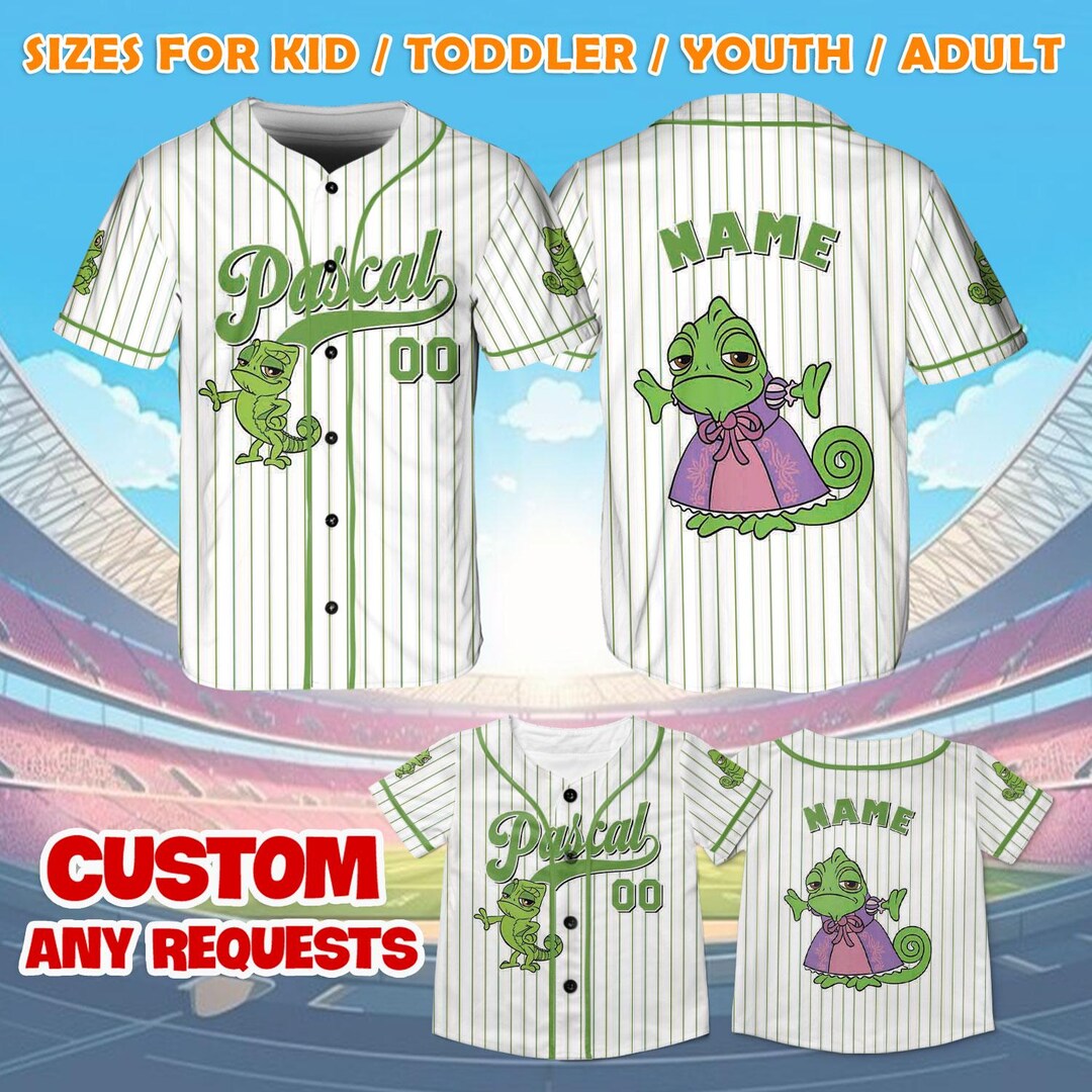 Tangled Pascal Jersey Shirt, Disney Tangled Baseball Jersey, Pascal ...