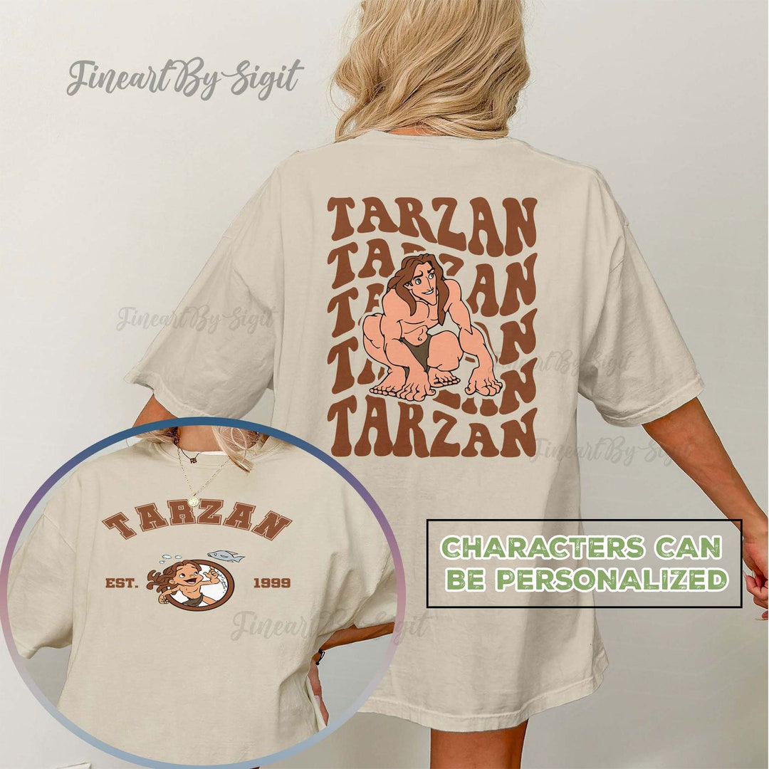 Custom Tarzan Disney Double Sided Shirt, Retro Tarzan 1999 Shirt ...