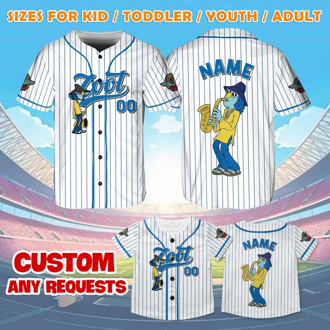 The Electric Mayhem Zoot Jersey Shirt, Disney Muppets Baseball Jersey ...