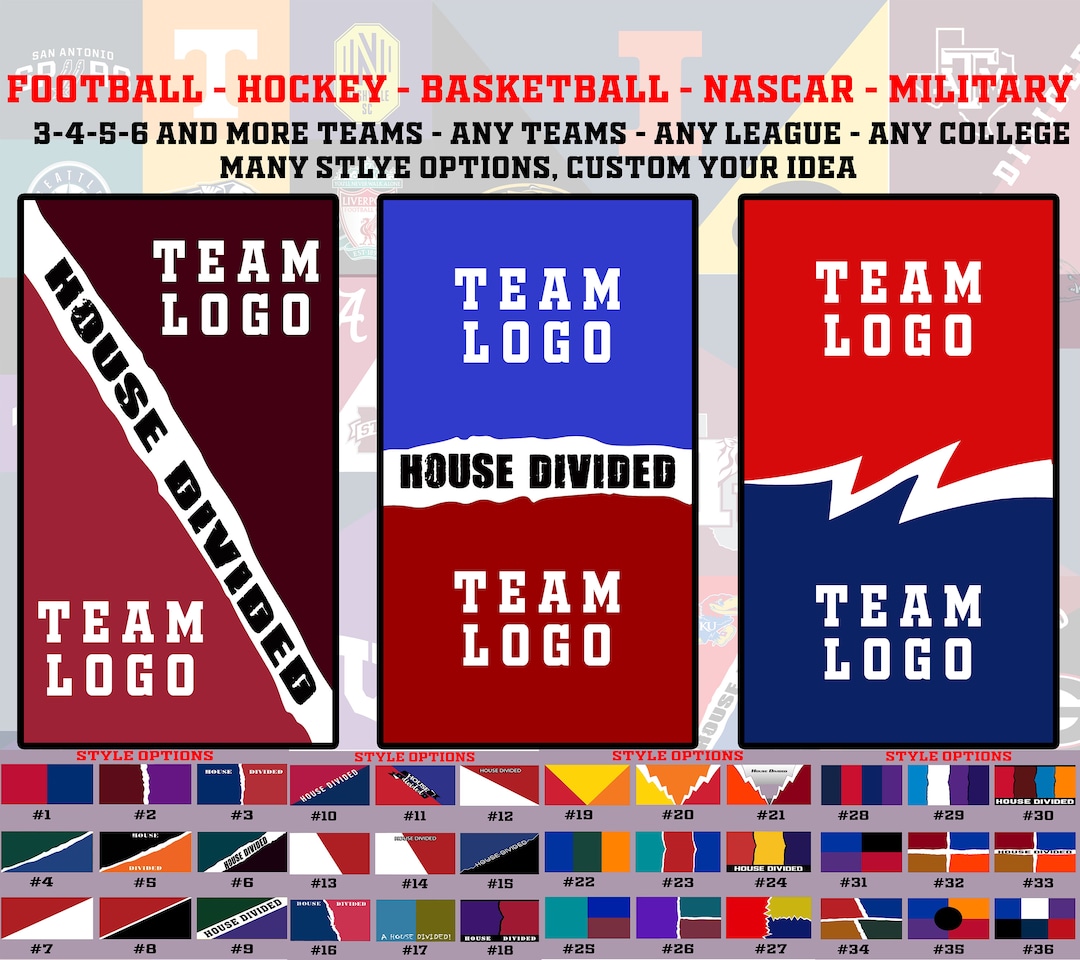 Custom House Divided Flag, Sport Teams Logo Flag, College Football Flag ...