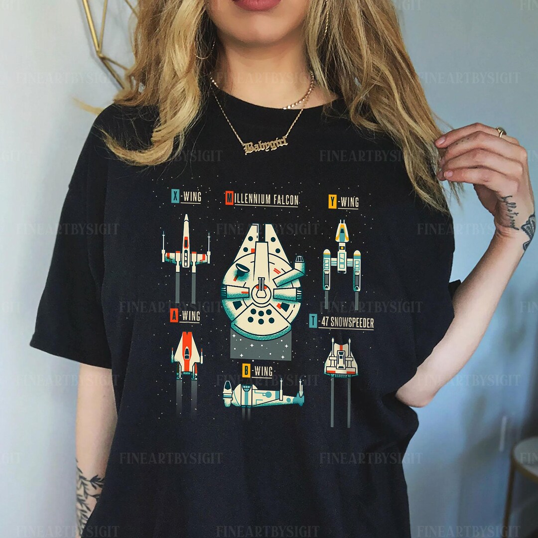 Star Wars Vehicle Chart Shirt, Star Wars Vintage Comfort Corlor Shirt ...
