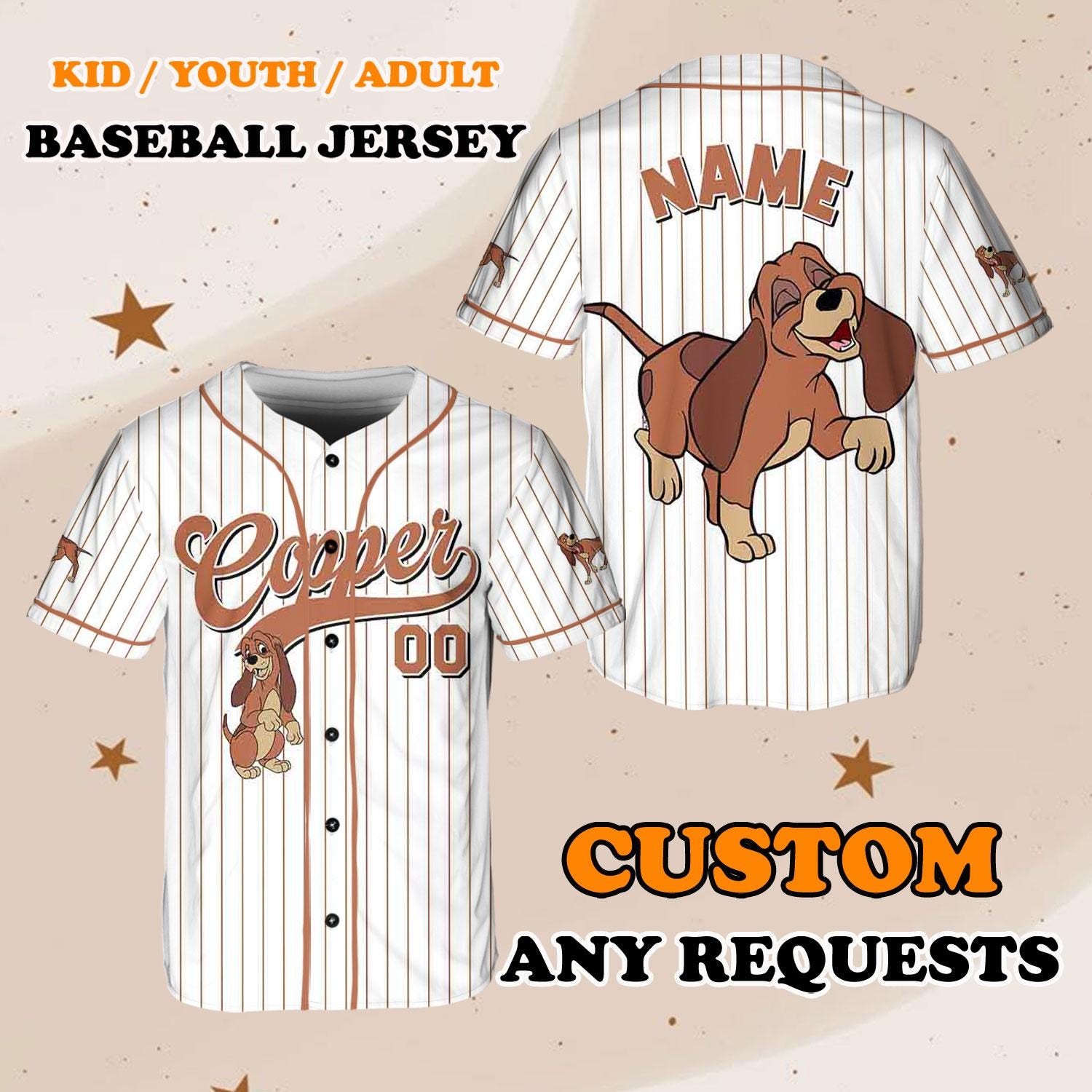 The Fox and the Hound Characters Jersey, Tod and Vixey Couple Jersey ...
