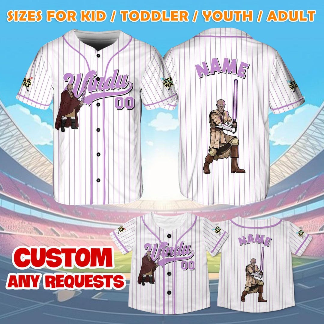 Mace Windu Jersey Shirt, Disney Star Wars Baseball Jersey, Mace Windu ...