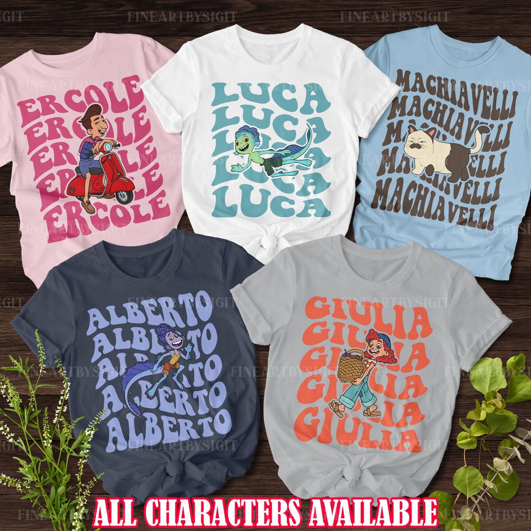 Pixar Luca Costume Shirt, Disney Luca Alberto Giulia Machiavelli Shirt ...