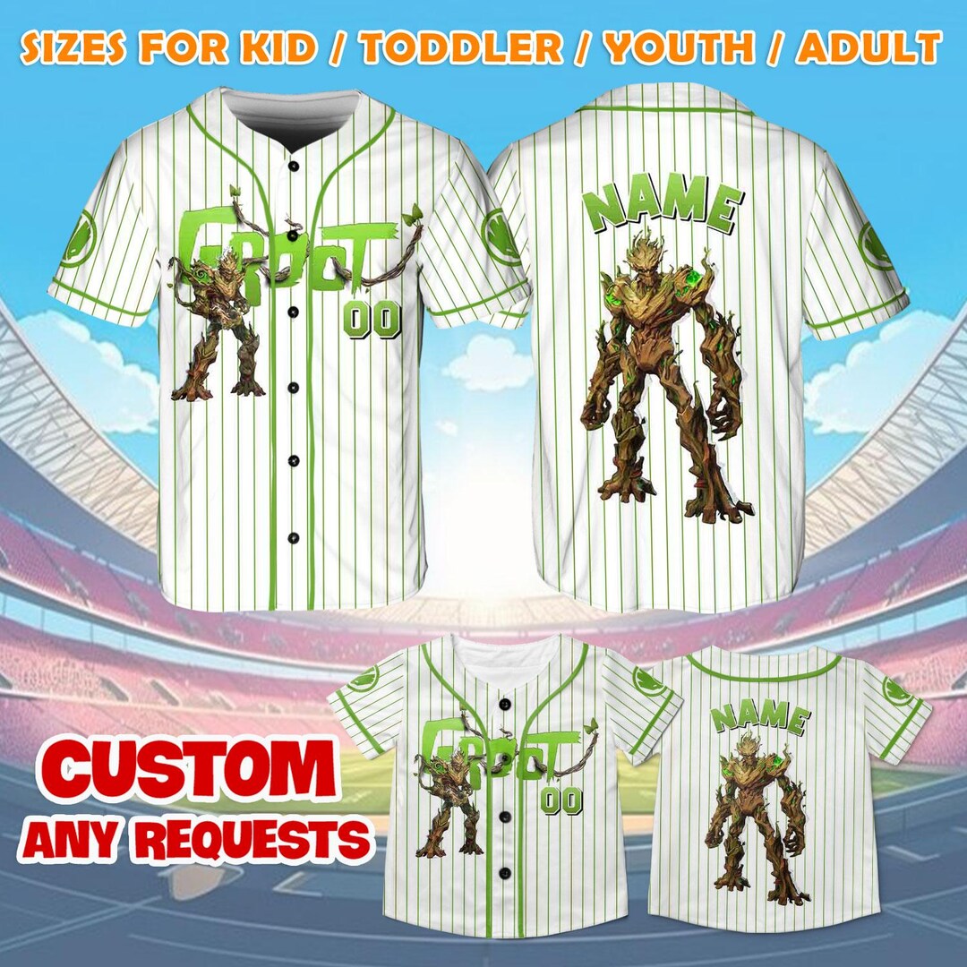 Marvel Rivals Groot Jersey Shirt, Marvel Baseball Jersey, Marvel ...