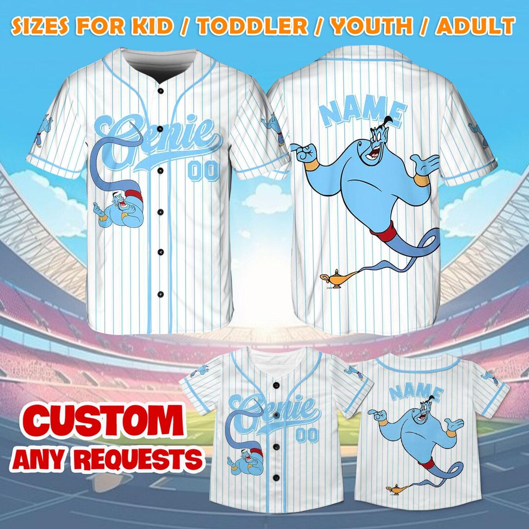 Aladdin Genie Jersey Shirt, Disney Aladdin Baseball Jersey, Genie of ...