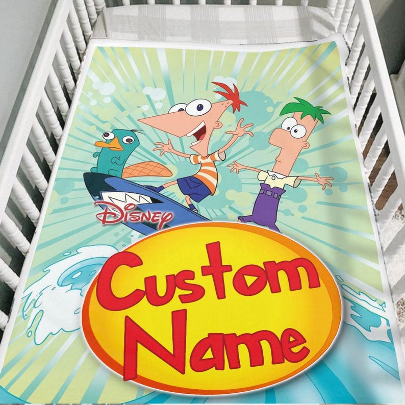 Personalized Phineas Ferb Perry Blanket, Phineas and Ferb Custom Name ...