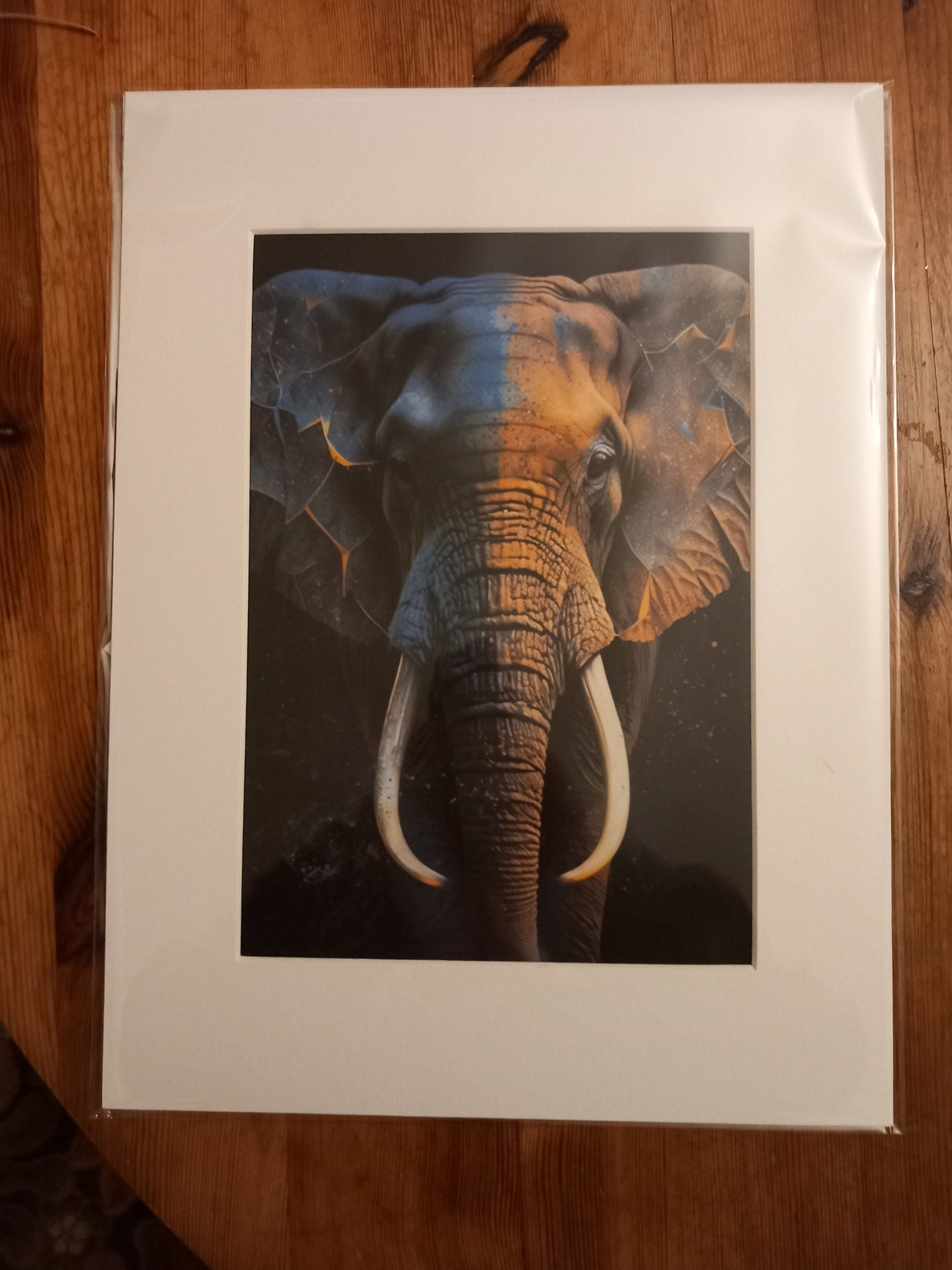 Elephant Print, Digital Art Elephant Head Portrait, Home Decor, Wall ...