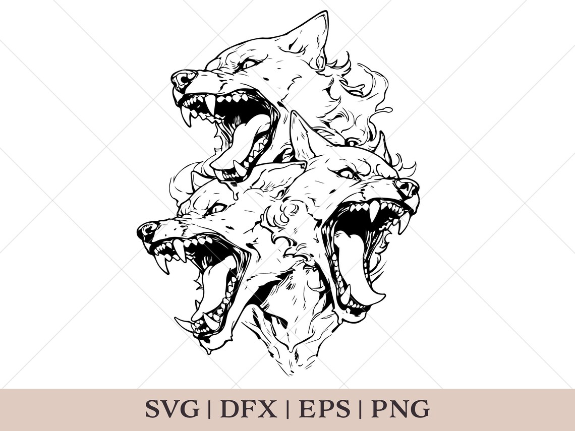 Cerberus SVG File Greek Mythology Three Headed Guard Dog - Etsy