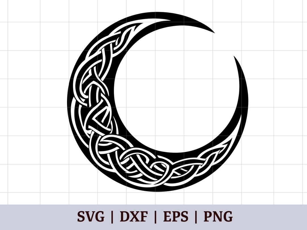 Celtic Moon SVG Celtic Knot Moon Cut File Png Clipart - Etsy