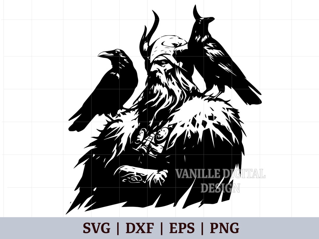 Odin With Ravens SVG Norse Mythology Cut File Viking Svg Norse God Odin ...