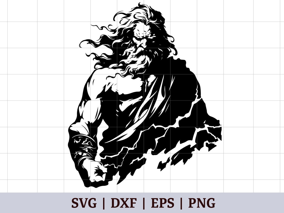 Zeus SVG File Greek Mythology Svg Cut File Silhouette of Ancient Greek ...