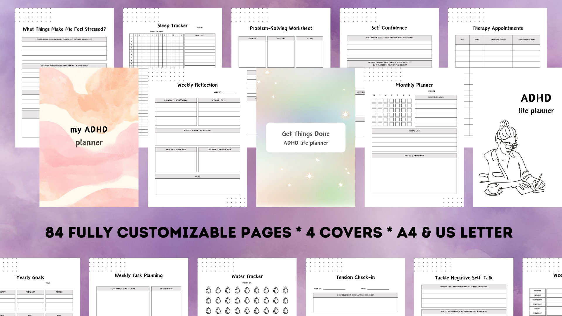 Personalized ADHD Planner Printable | 84 Pages | Canva Editable | 2 ...
