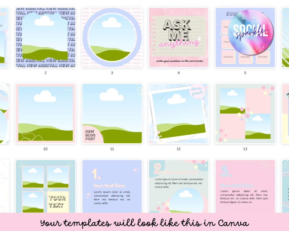 Customizable Instagram Post Templates | Social Sparkle Studio ...