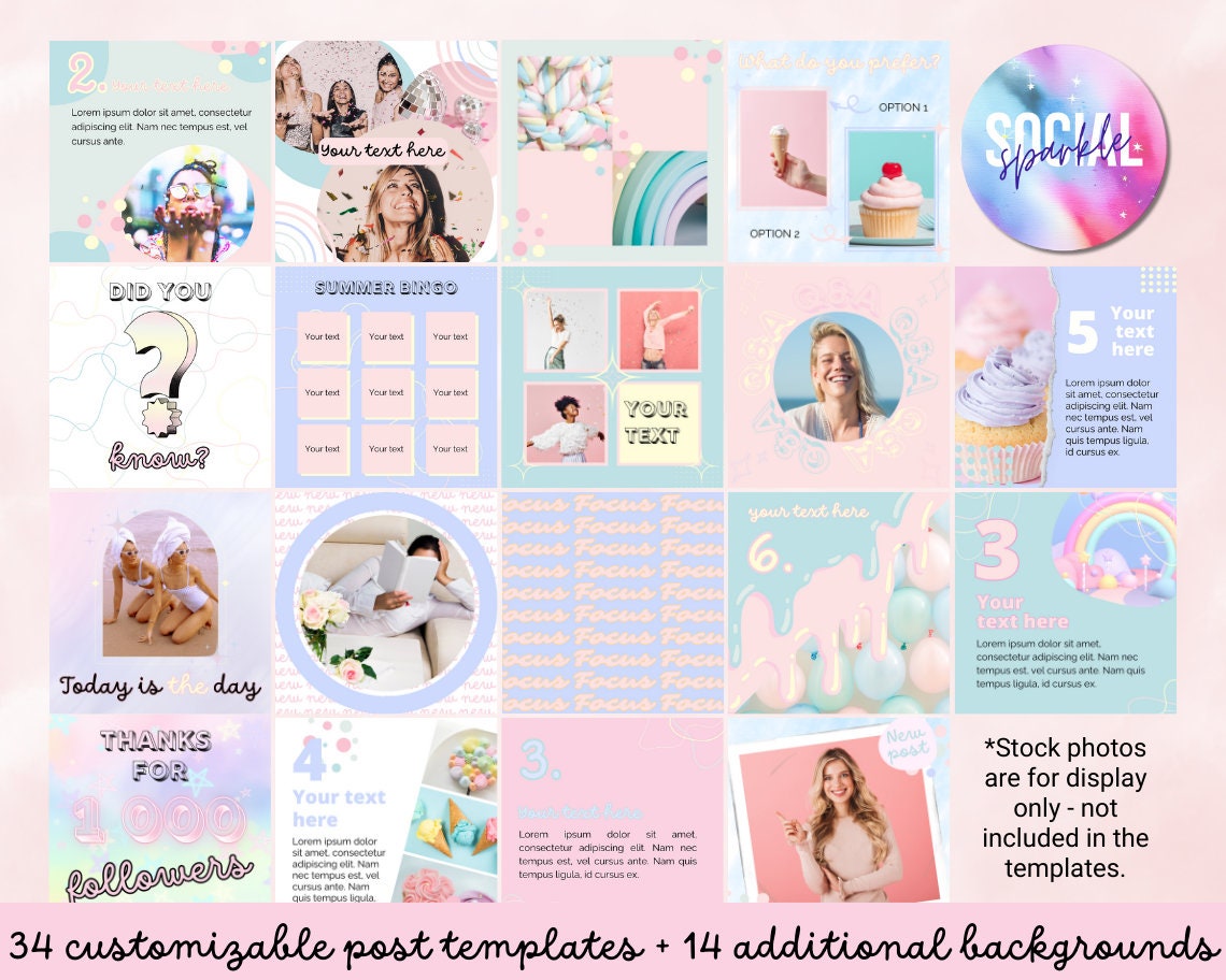 Customizable Instagram Post Templates | Social Sparkle Studio ...