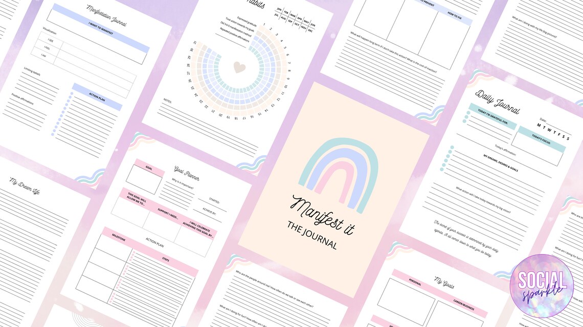 Manifestation Journal | Journal Template for Canva | Find & Manifest ...