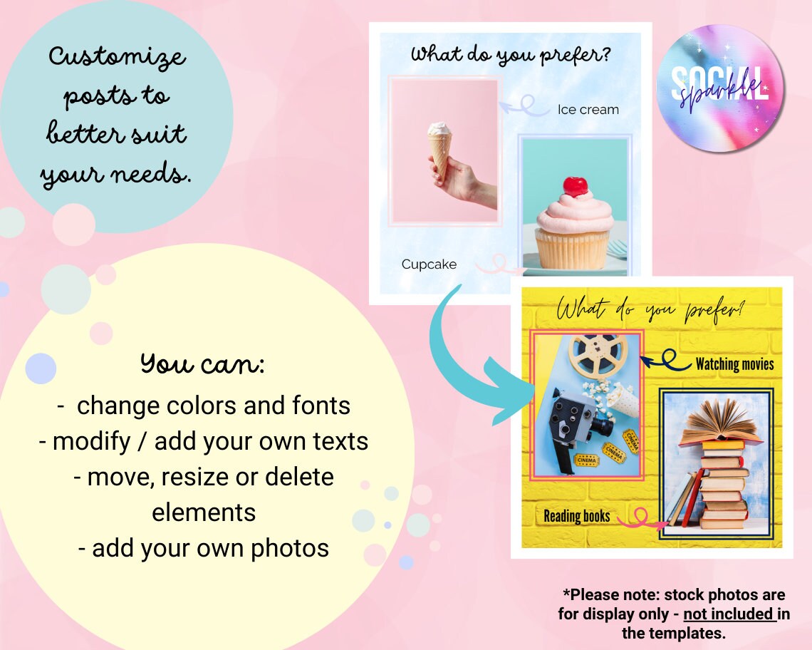 Customizable Instagram Post Templates | Social Sparkle Studio ...