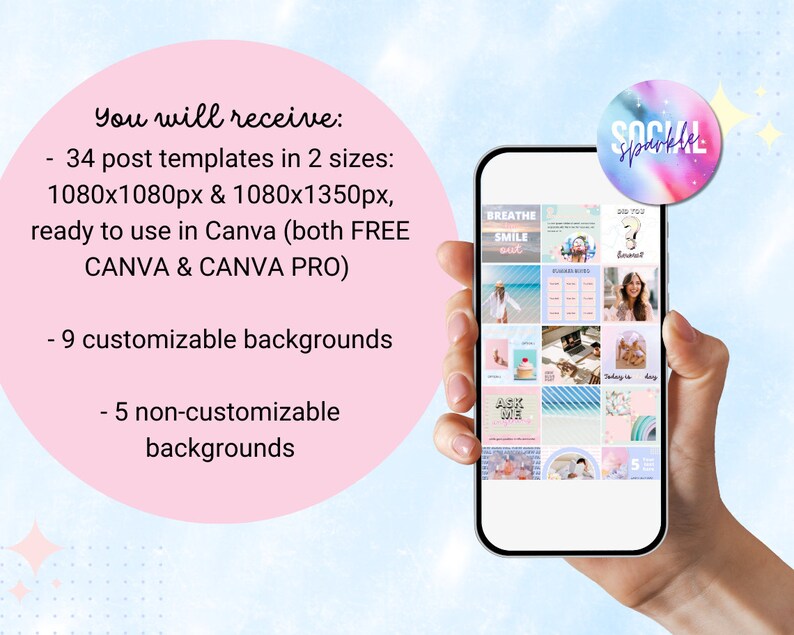 Customizable Instagram Post Templates | Social Sparkle Studio ...