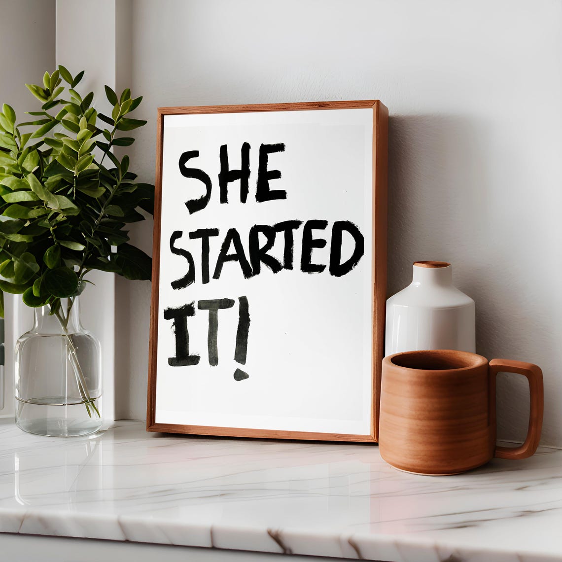 She Started It? Wall Print, Digital Download, Retro Wall Art, Trendy ...