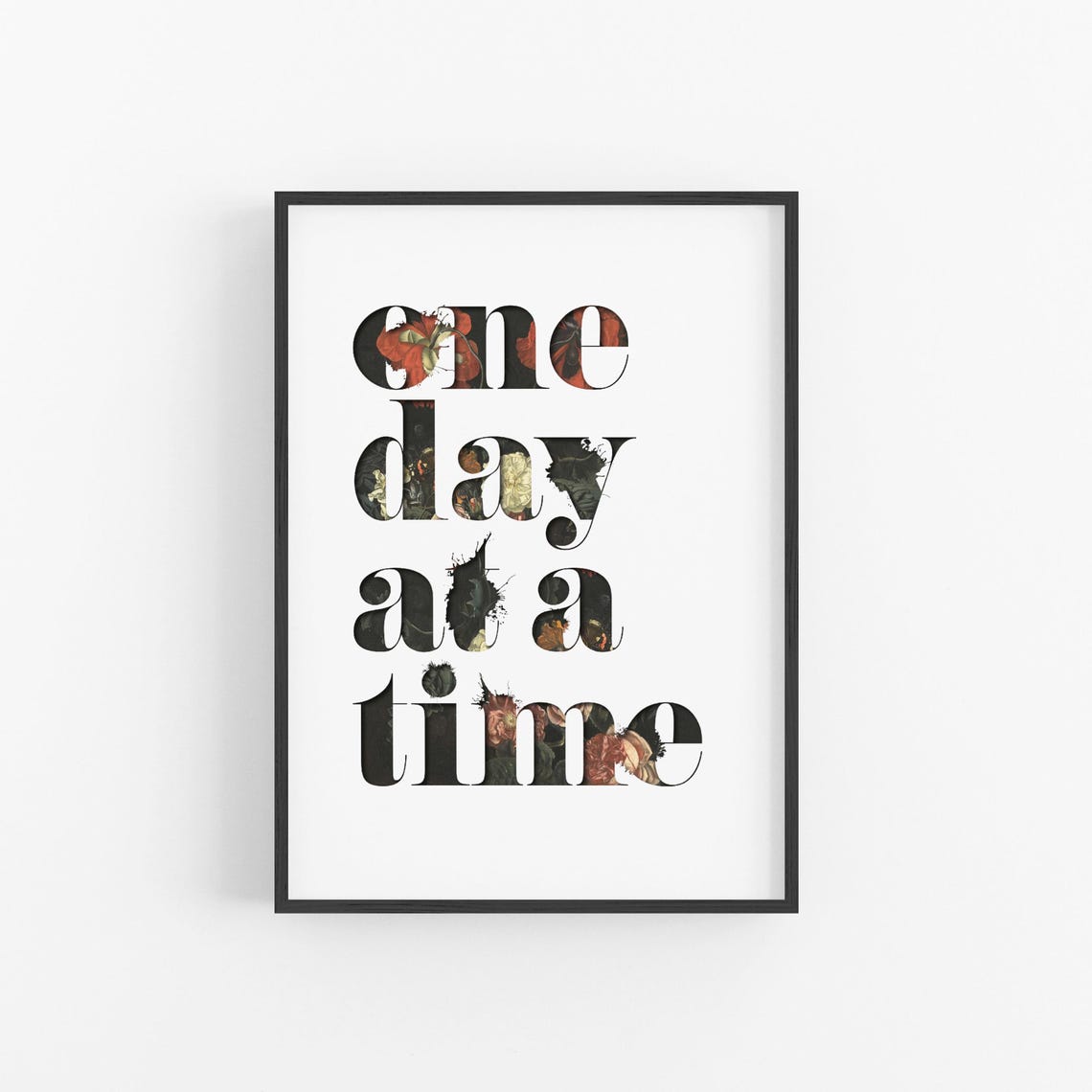 One Day at a Time Wall Print, Digital Download, Retro Wall Art, Trendy ...