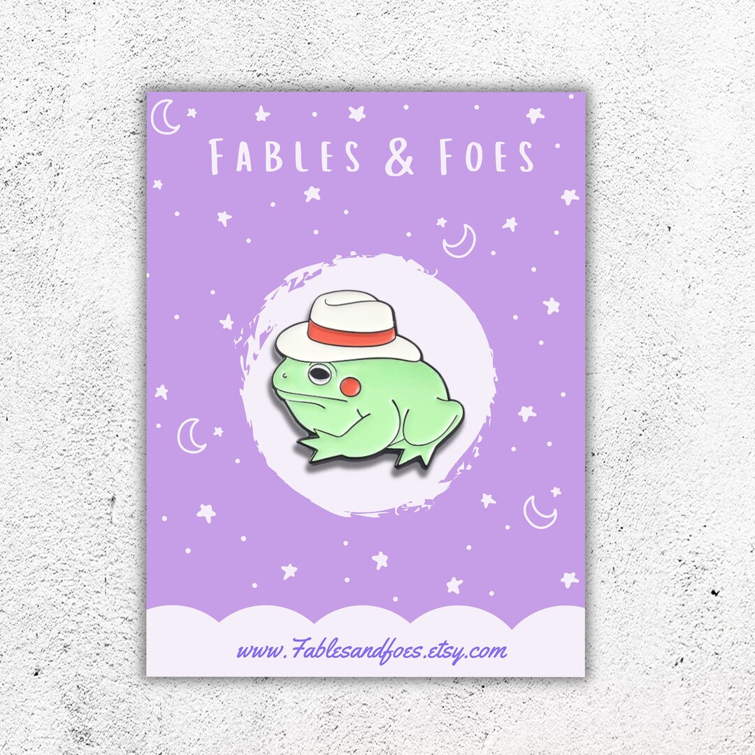 Frog Enamel Pin With Fedora Hat | Cute Frog Wearing Hat | Unique Animal ...