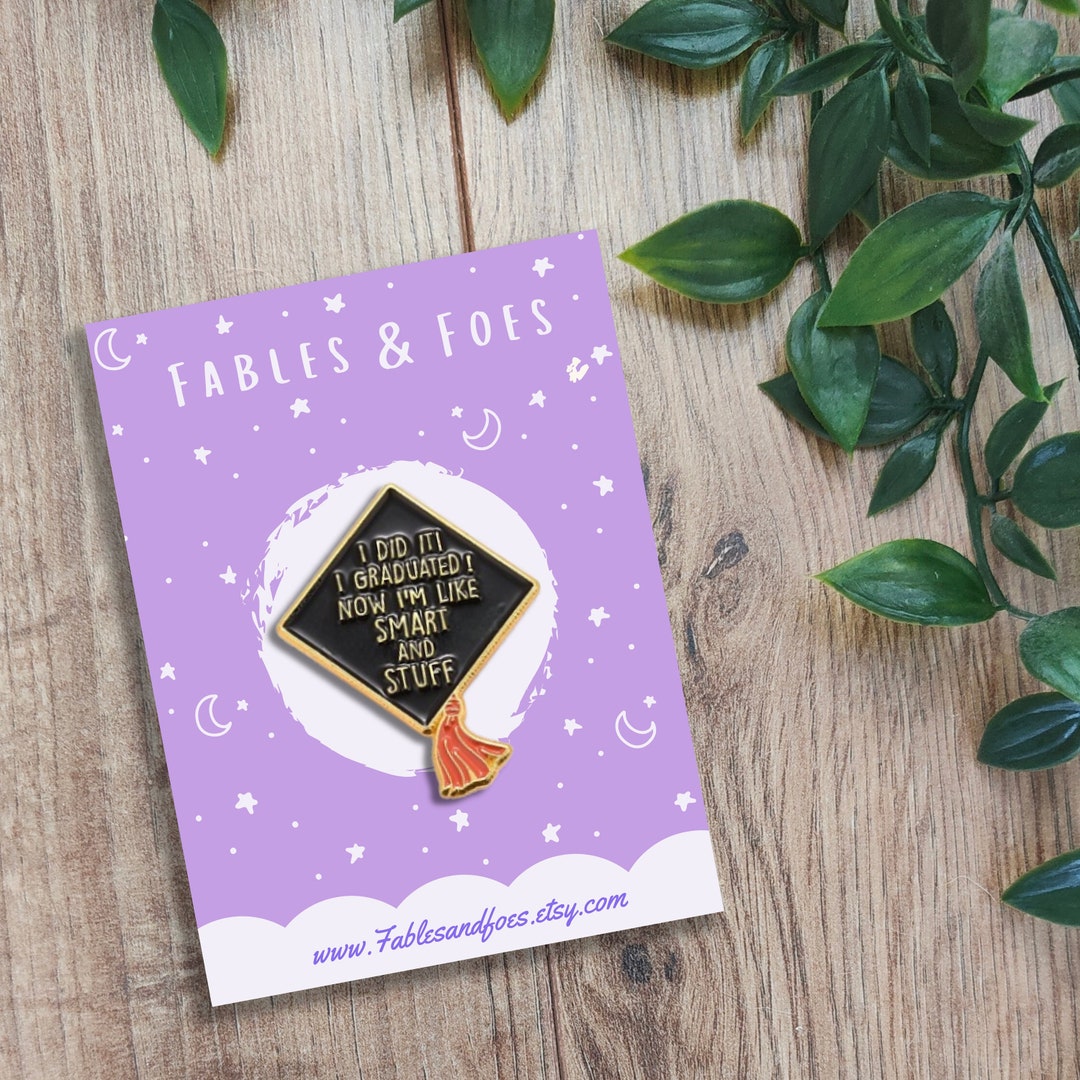 Funny Graduation Cap Hard Enamel Pin Graduation Gift University ...