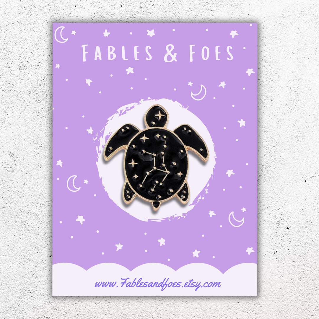 Black Constellation Turtle Enamel Pin Cute Marine Animal Astrology Gift ...