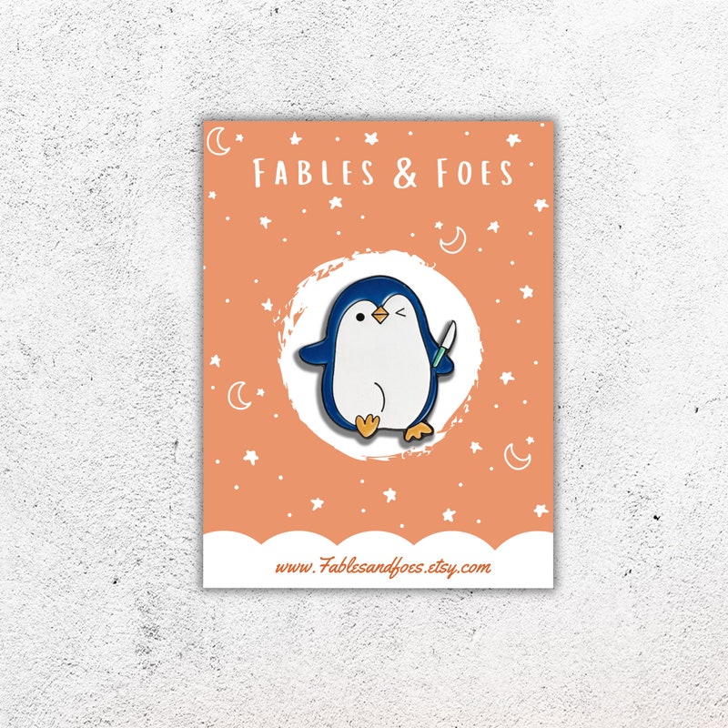 Penguin Holding Knife - Etsy