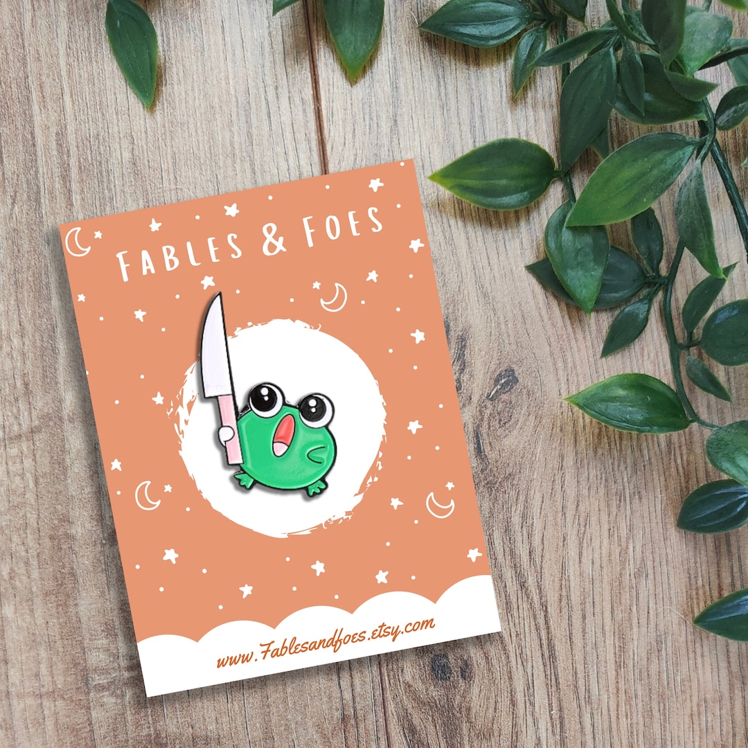 Stabby Tiny Frog Hard Enamel Pin | Kawaii Anime Cartoon | Fun Whimsical ...