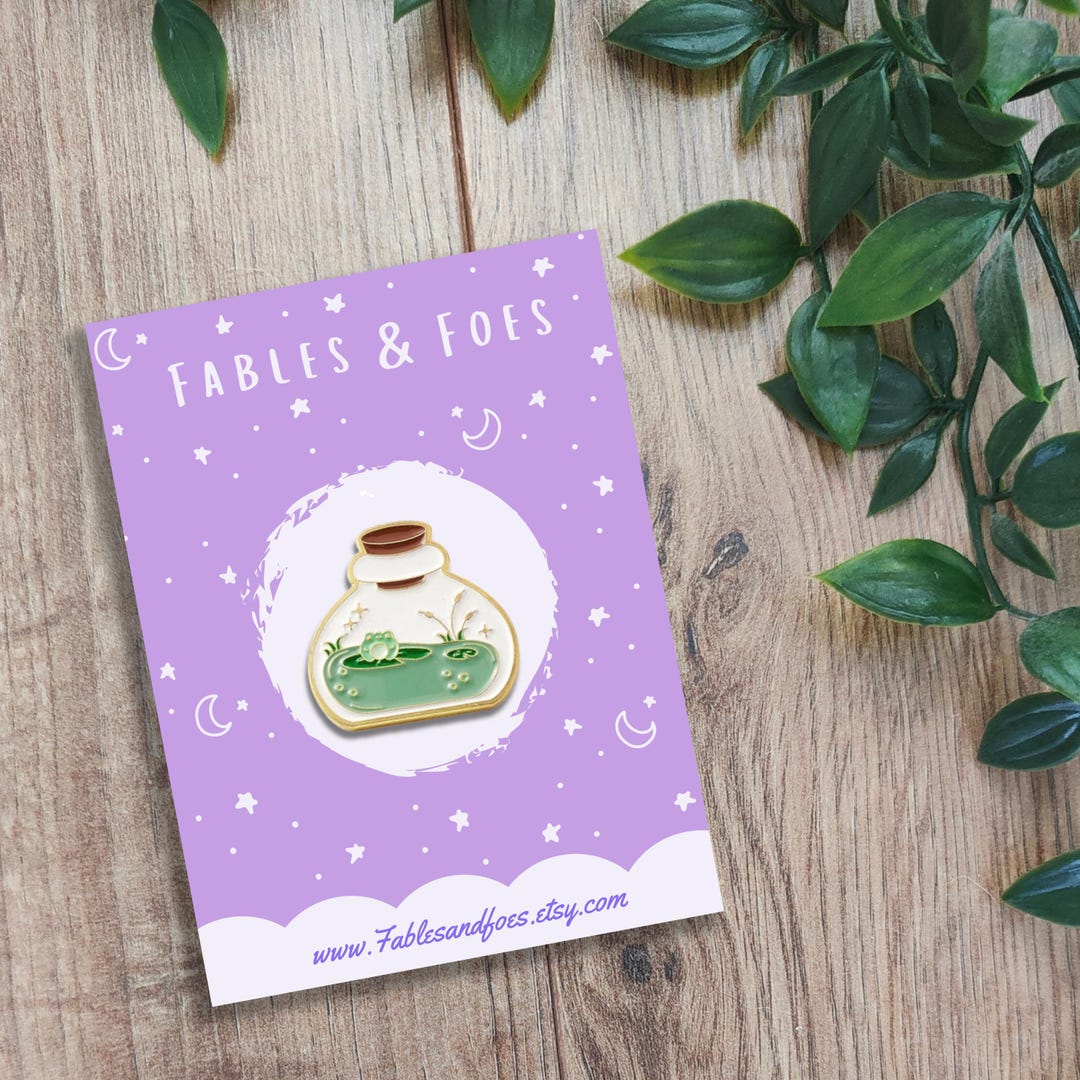 Terrarium Frog Enamel Pin | Potion Jar With Pond | Nature & Plant Lover ...