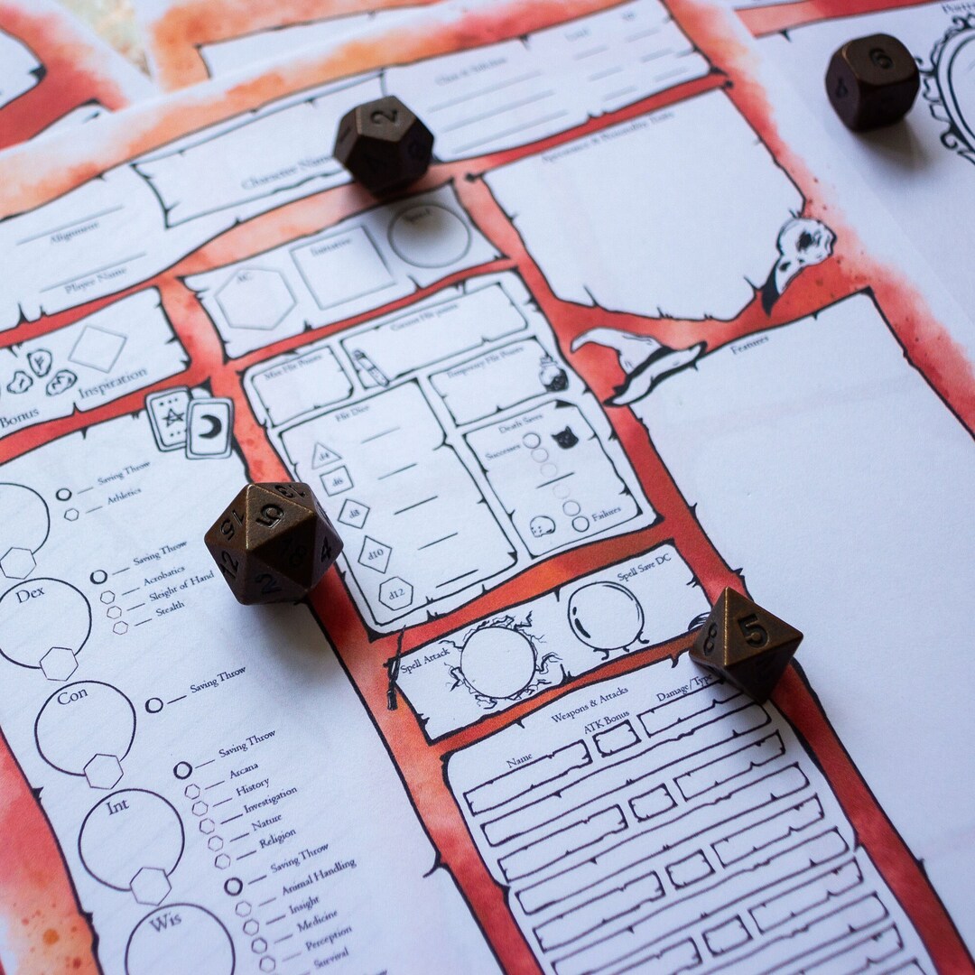 5e Character Sheet pdf Warlock DnD Witch themed ttrpg accessory ...