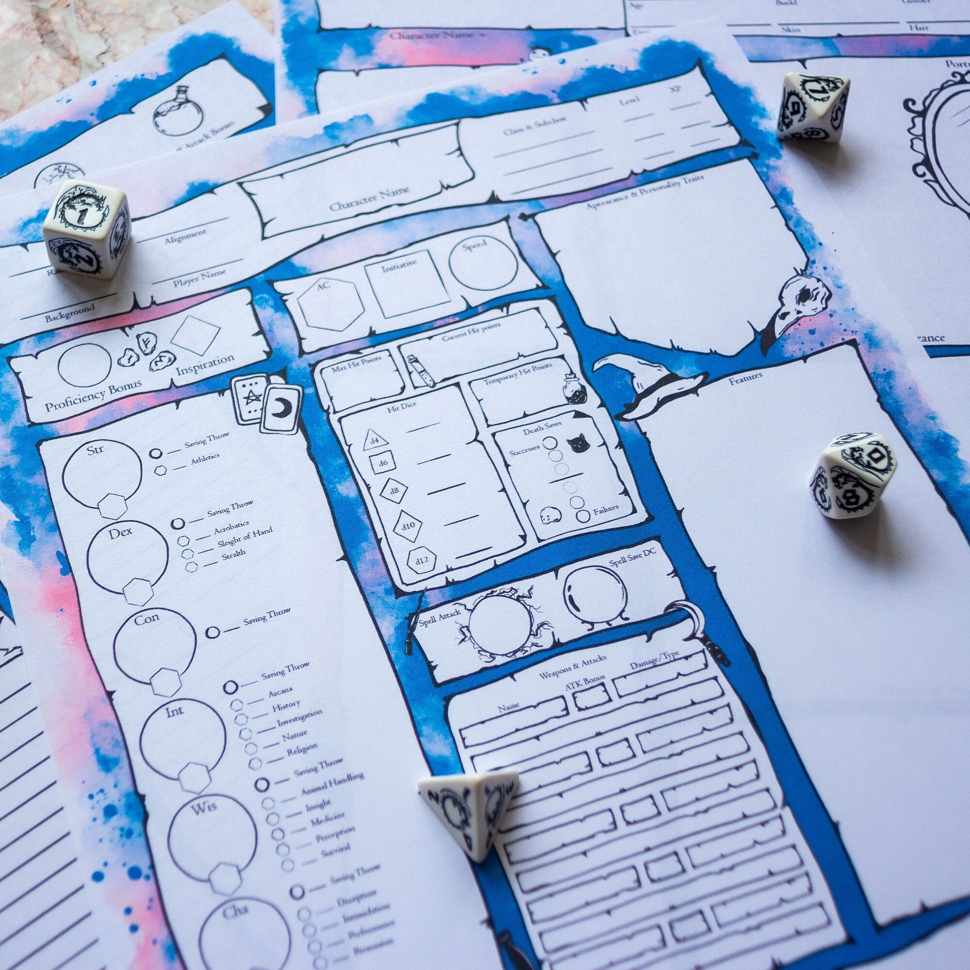 Dnd 5e Character Sheet Witch Themed Custom Printable Ttrpg - Etsy Canada
