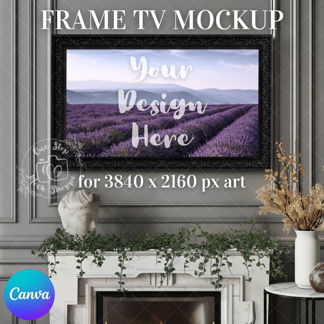 Frame TV Mockup, Horizontal Frame Mock Up, TV Art Mockup Frame, 16x9 ...