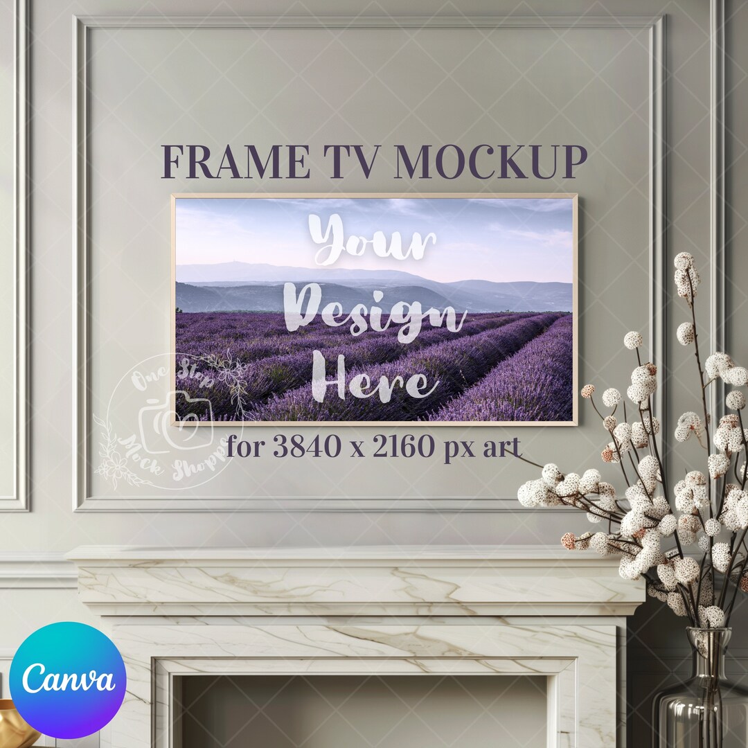 Frame TV Mockup, Horizontal Frame Mock Up, TV Art Mockup Frame, 16x9 ...