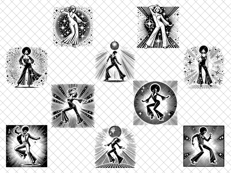 Disco Dance Bundle, Disco Dance Svg, Disco Dance Clipart, Disco Dance ...
