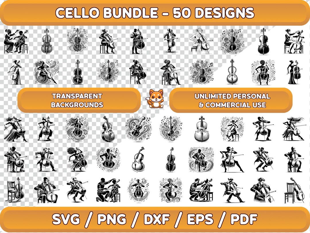 Cello Art Bundle, Cello Svg, Cello Clipart, Cello Png, Cello Wall Art ...