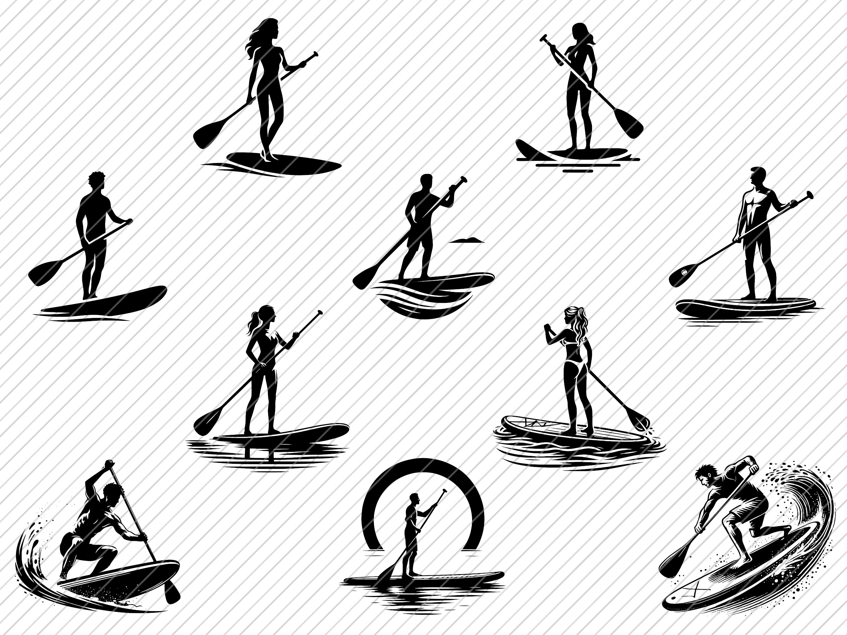Paddleboard Svg Bundle, Summertime Svg, Beach Svg, Surfing Svg, Summer ...