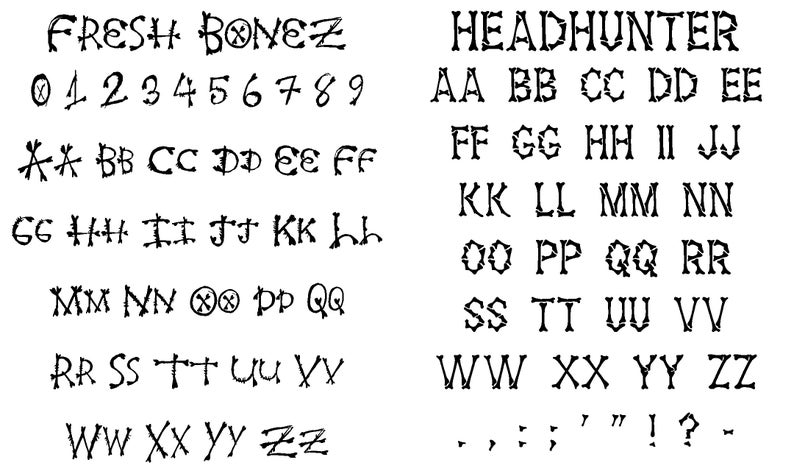 10 Bone Font SVG Bundle Canva Font Halloween Font - Etsy