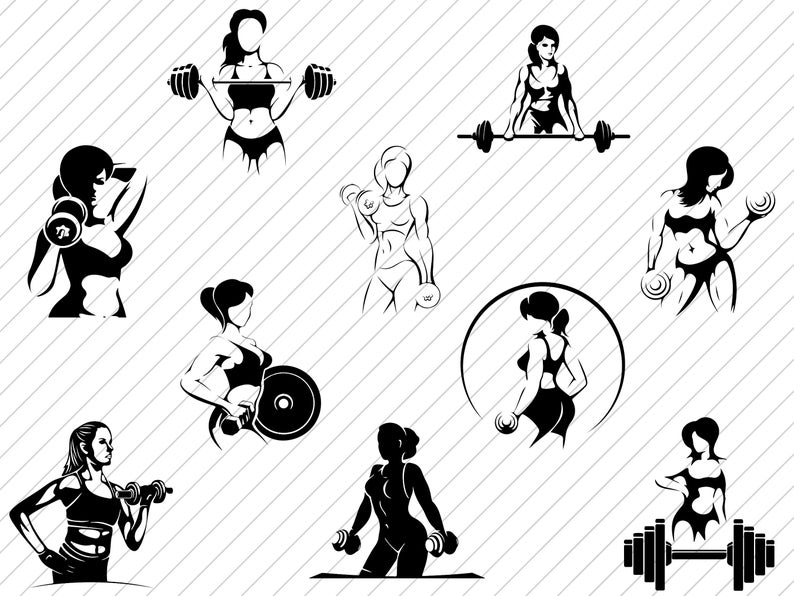 Weight Lifting Woman SVG Bundle, Keep Fit Svg, Work Out Svg, Fitness ...