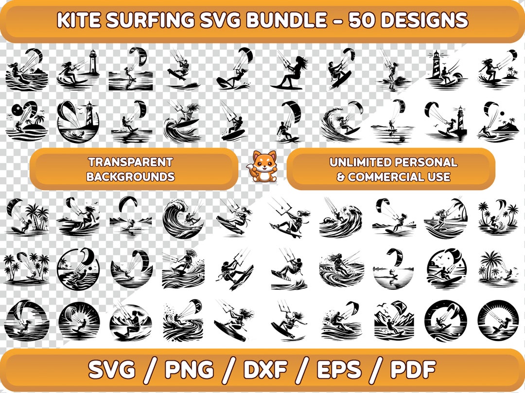 Kite Surfing SVG Bundle: Beach & Ocean Designs (digital Download) - Etsy
