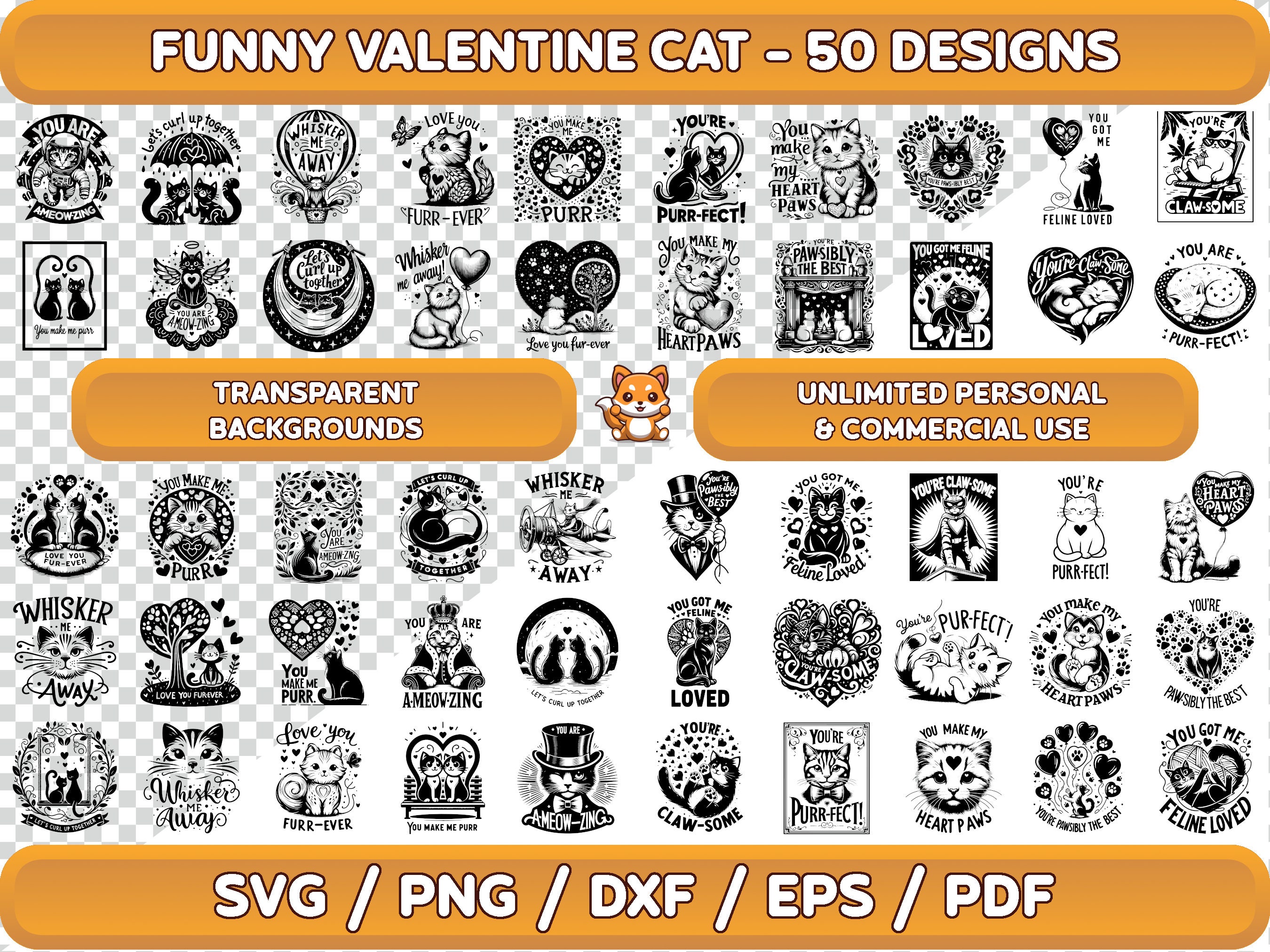 Funny Valentine Cat SVG Bundle, Cat Svg, Cat Png, Funny Cat Svg, Cute ...