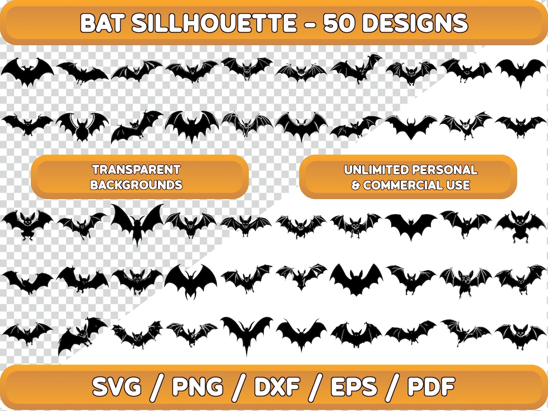 Bat Svg Bundle, Bat Silhouette Svg, Svg Halloween Bat, Spooky Cute ...