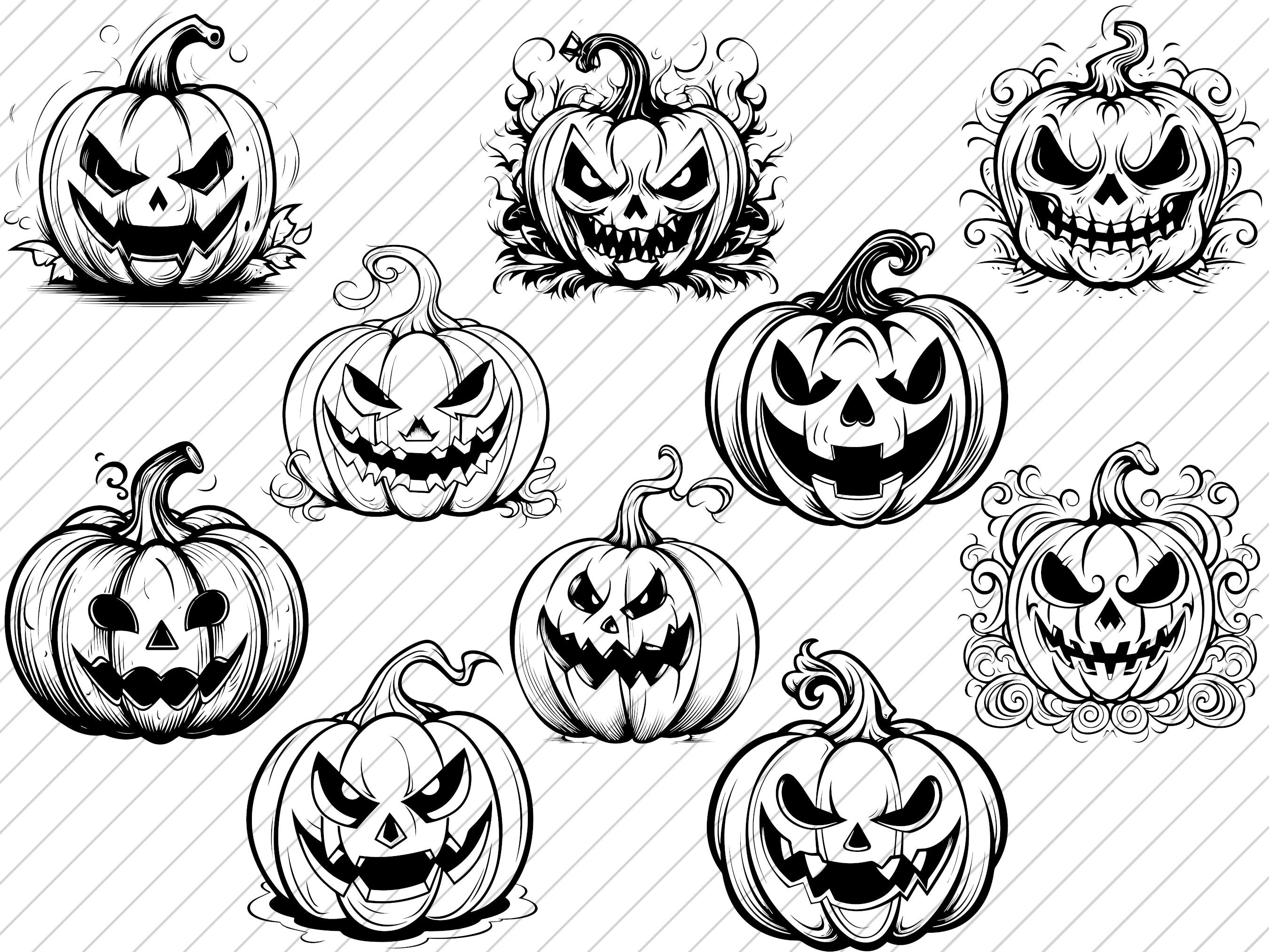 Jack O Lantern Svg Bundle, Pumpkin Svg Bundle, Halloween Svg, Spooky ...