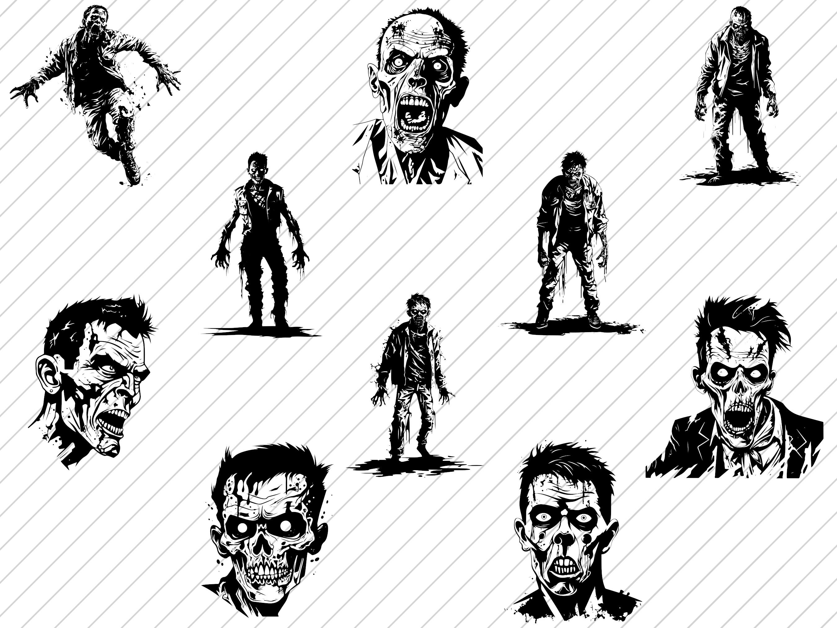 Zombie Svg Bundle, Zombie, Horror Cut Files, Zombie Png, Zombie Clipart ...